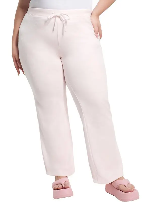 Juicy Couture Plus-size Classic Cotton Velour Track Pants - Soft Glow