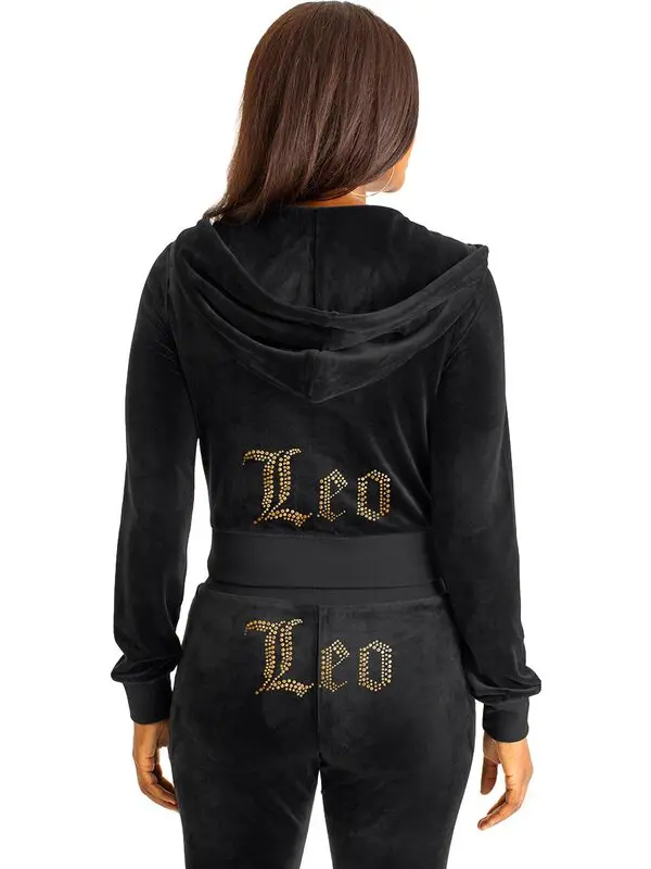 Juicy Couture Customizable Velour Hoodie - Liquorice