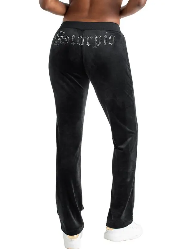Juicy Couture Customizable Scorpio Velour Track Pants - Liquorice