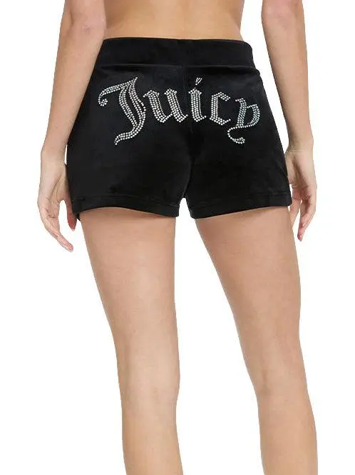 Juicy Couture Velour Track Shorts - Liquorice