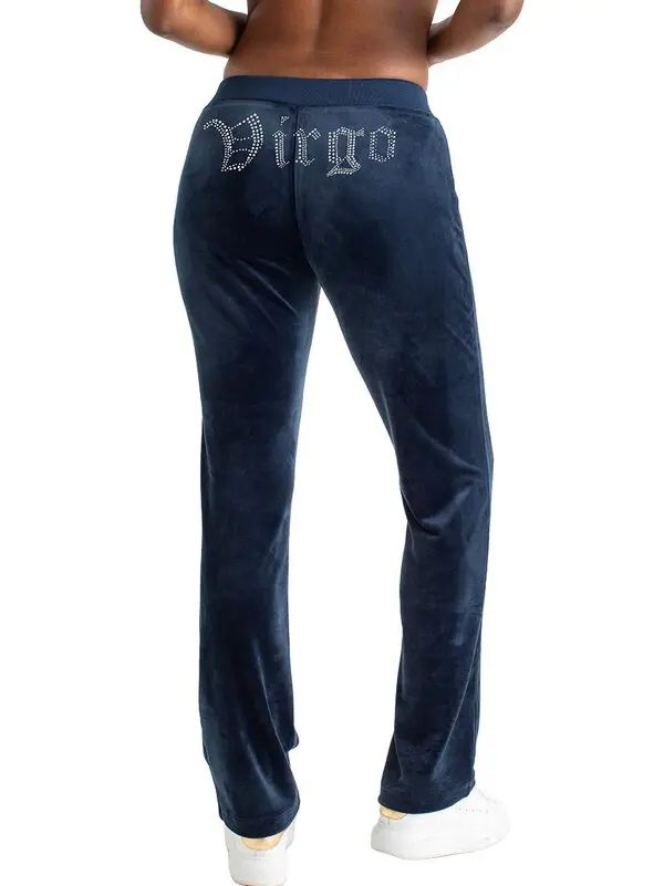 Juicy Couture Customizable Big Bling Velour Track Pants - Regal Blue