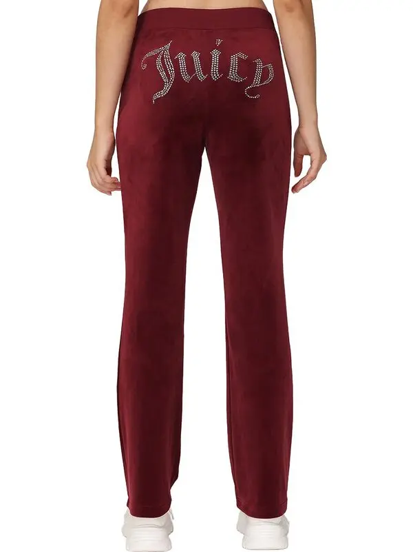 Juicy Couture Og Big Bling Velour Track Pants - Red Dahlia
