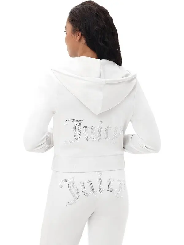 Juicy Couture Velour Zip Up Hoodie - Angel