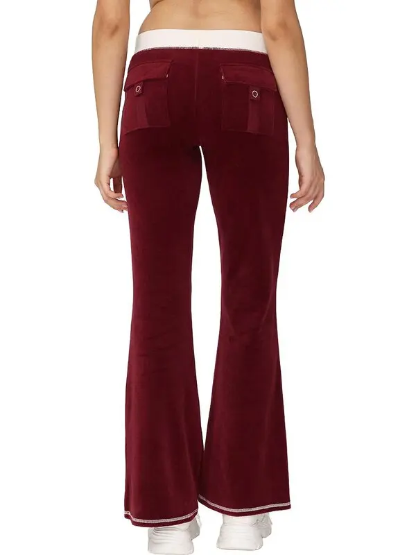 Juicy Couture Cotton Velour Track Pants - Red Dahlia