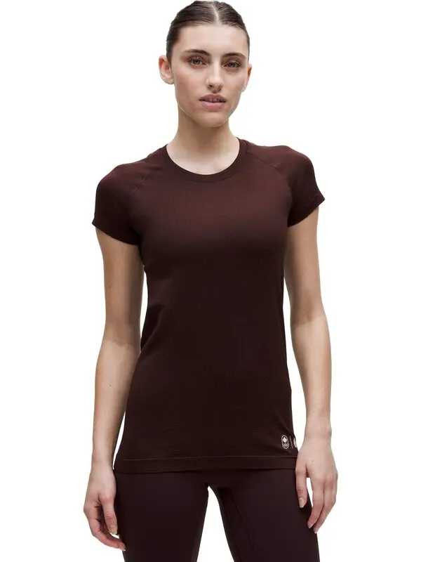 Lululemon Team Canada Swiftly Tech Short-sleeve Shirt 2.0 - Maple Echo Oxidized/black Garnet