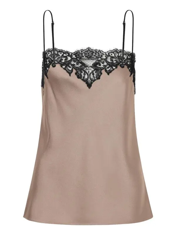 Stella McCartney Lace-trimmed Satin Camisole - Brown