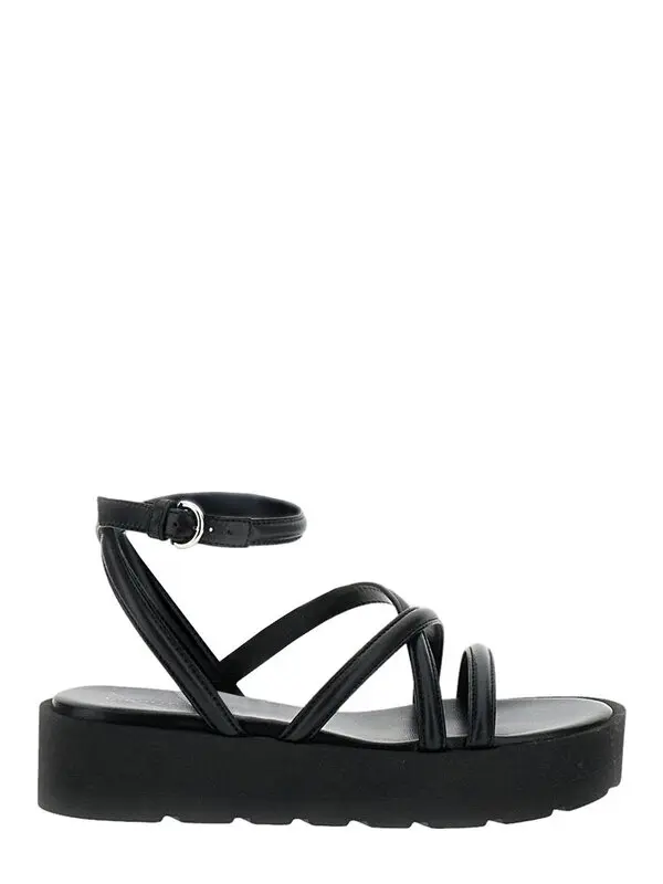 GIANVITO ROSSI Nappa Flatform Sandals - Nero