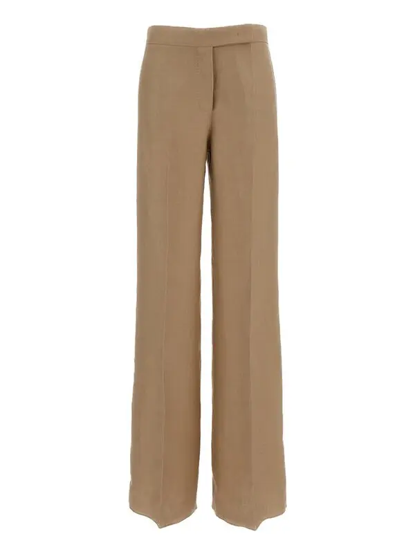 Max Mara Wide-leg Linen Trousers - Beige