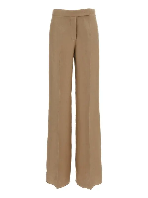 Max Mara Wide-leg Linen Trousers - Beige
