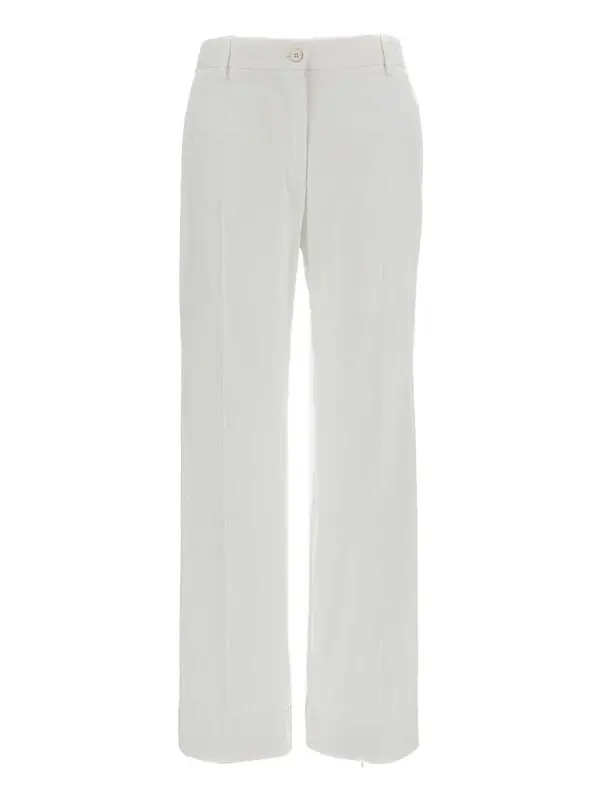 Alberto Biani Wide-leg Cotton Trousers - White