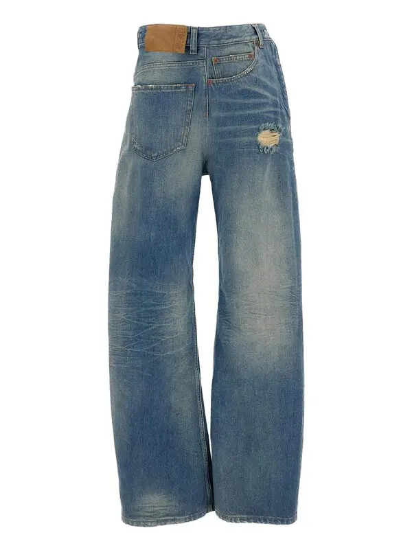 MAISON MARGIELA Distressed Wide Leg Jeans - Blue