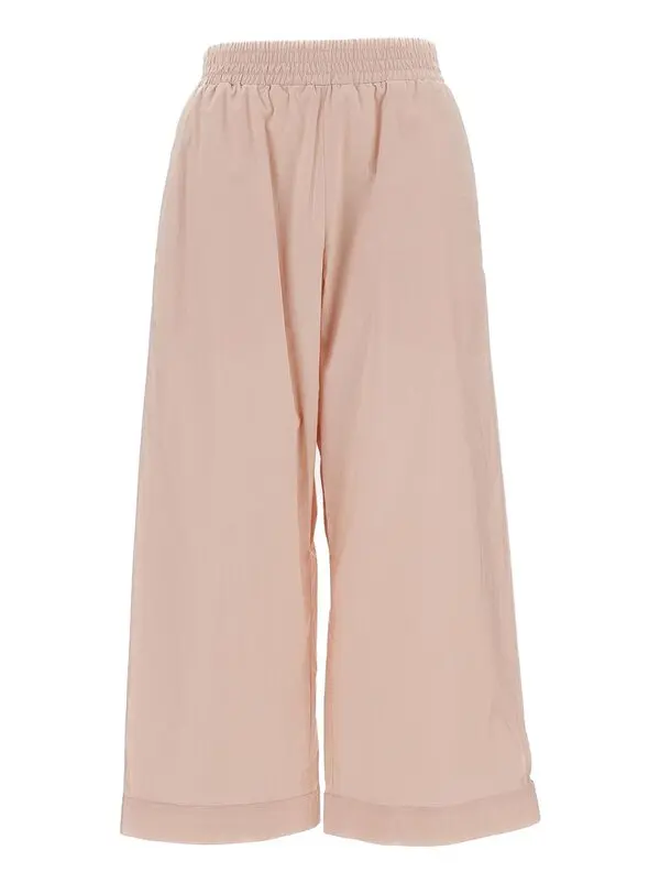 Plan C Cotton Wide-leg Trousers - Rose