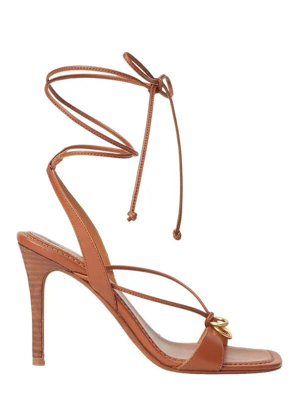 Ralph Lauren O-ring Leather Wrap Sandal - Cuoio
