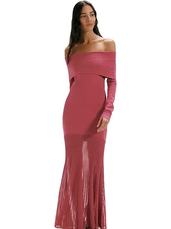 SEROYA Isotta Off-the-shoulder Maxi Dress - Pink