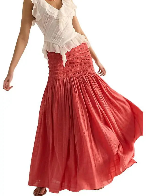 Free People Convertible Maxi Skirt - Georgia Peach