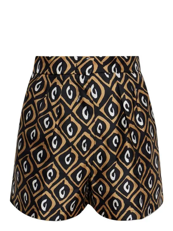 Max Mara Quinoa Printed Silk Shorts - Black
