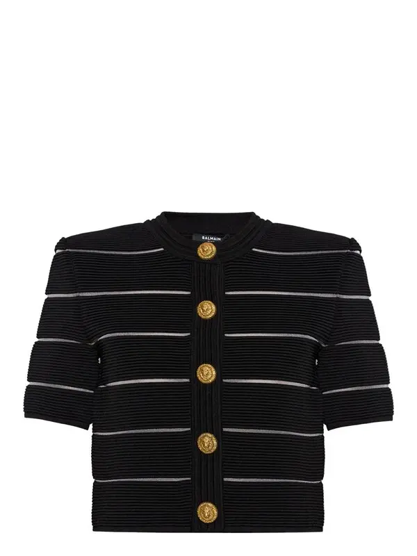 Balmain Short-sleeve Cardigan - Black