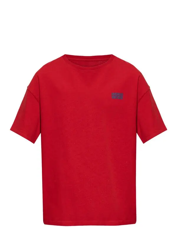 American Vintage T-shirt With Printed Logo - Red
