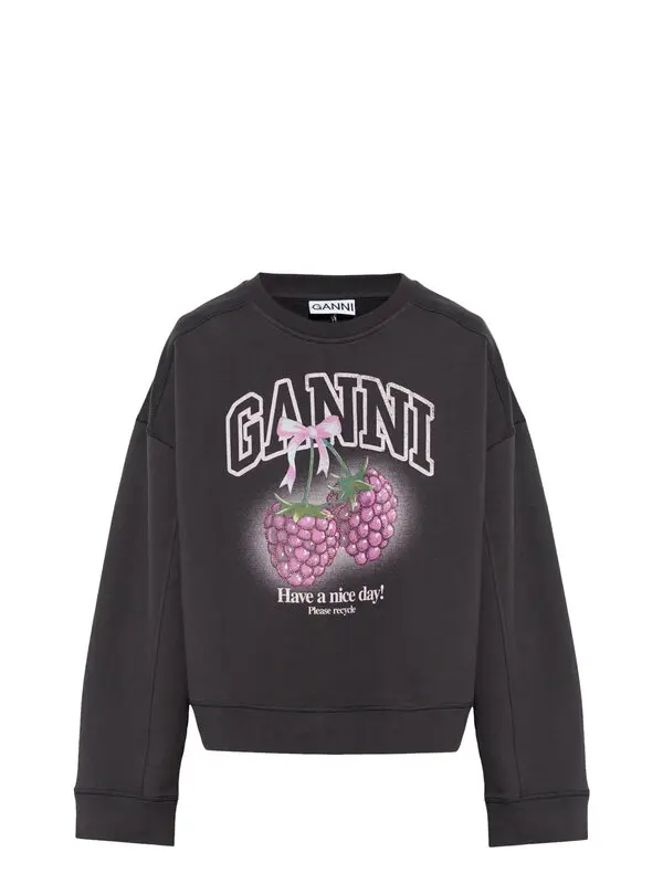 GANNI Logo Sweatshirt - Grey