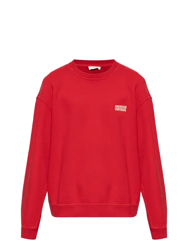 American Vintage Sweatshirt With Printed Logo - Red