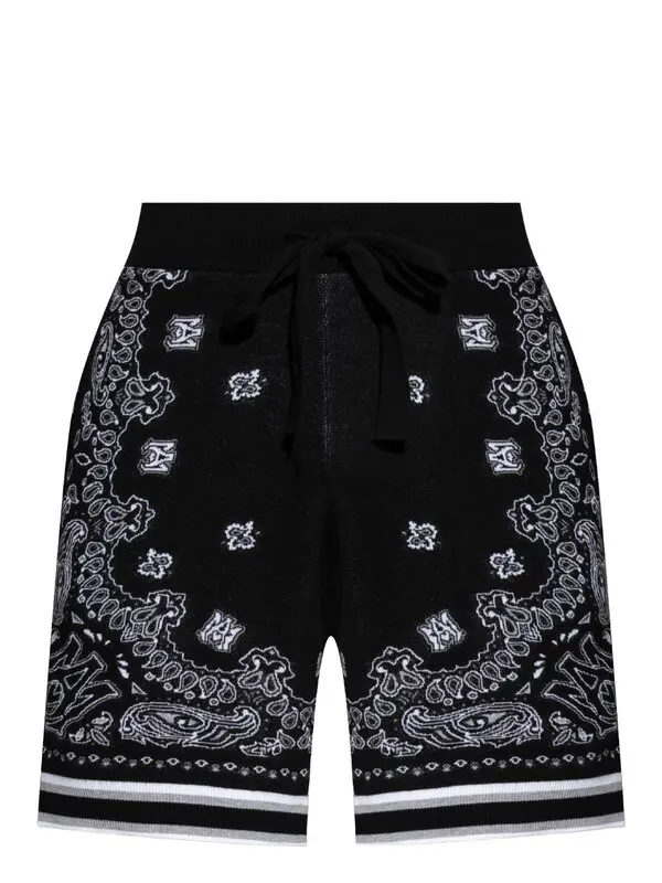 Amiri Paisley Cotton Shorts - Black