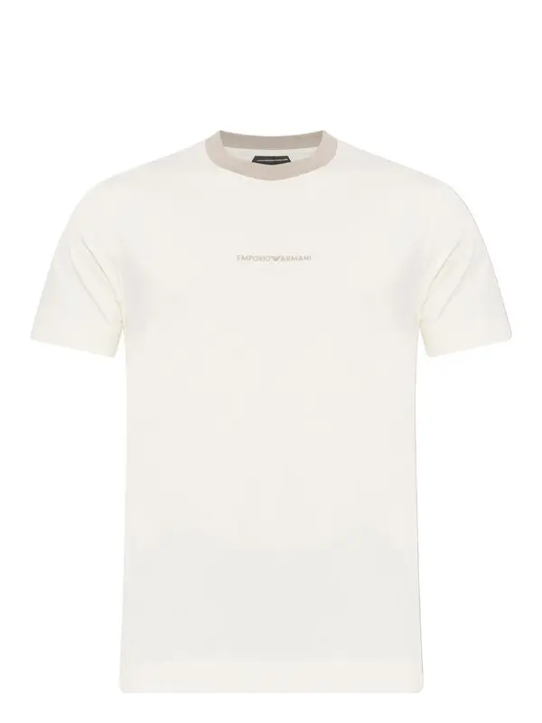 Emporio Armani T-shirt With Logo - Cream