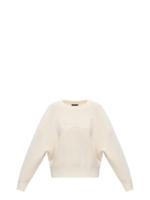 Emporio Armani Embroidered Logo Sweatshirt - Cream