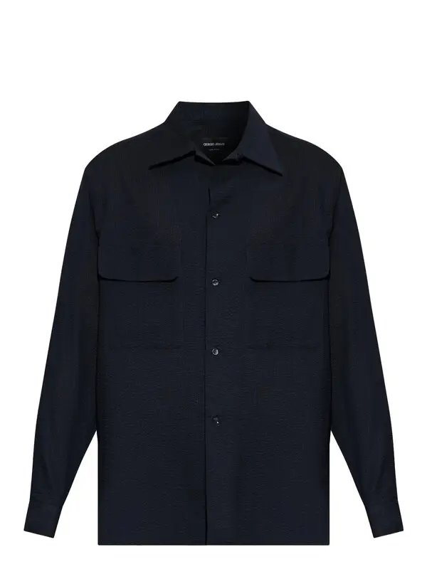 Giorgio Armani Shirt With Pockets - Navy Blue