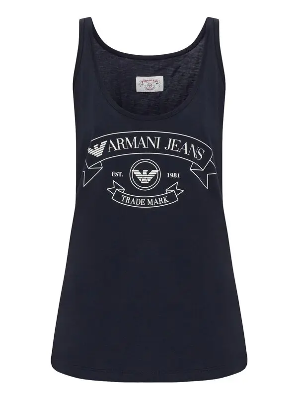Emporio Armani Printed Top - Navy Blue