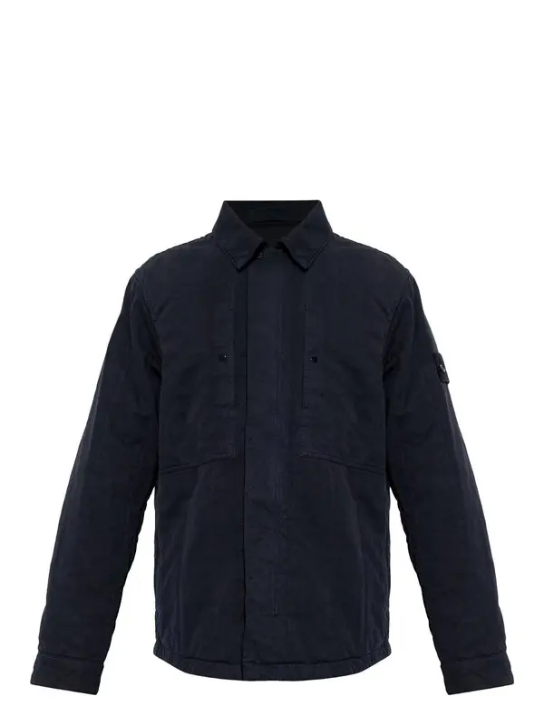 Stone Island Insulated Jacket With Logo Patch - Navy Blue