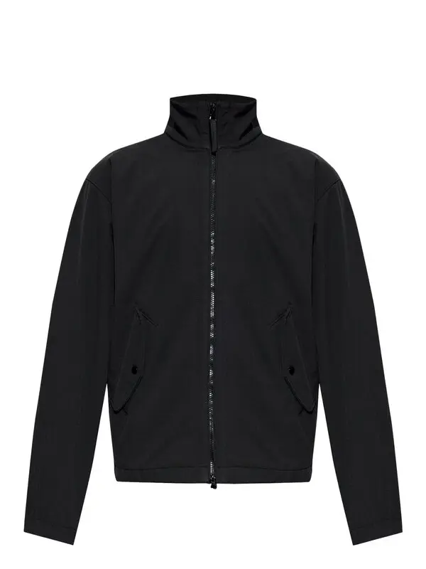 Stone Island Jacket With Logo Patch - Black