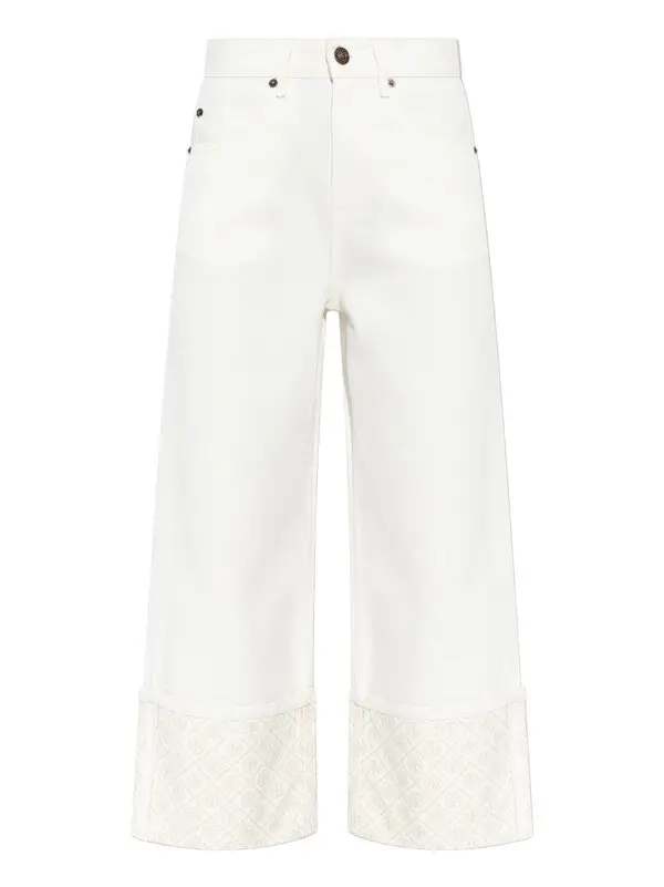 Tory Burch Jeans With Geometric Cuffs - White