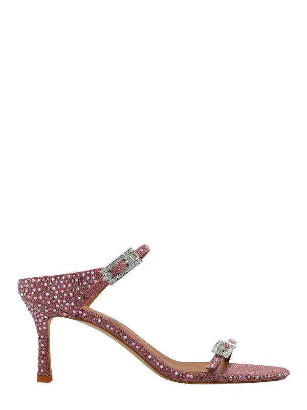 Kurt Geiger Heeled Mules Strass Double Buckle - Pink