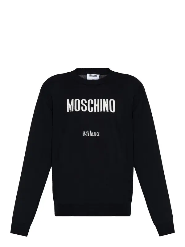 Moschino Sweater With Embroidered Logo - Black