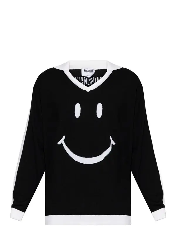 Moschino X Smiley Polo Sweater - Black