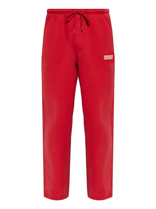 American Vintage Sweatpants With Printed Logo - Red