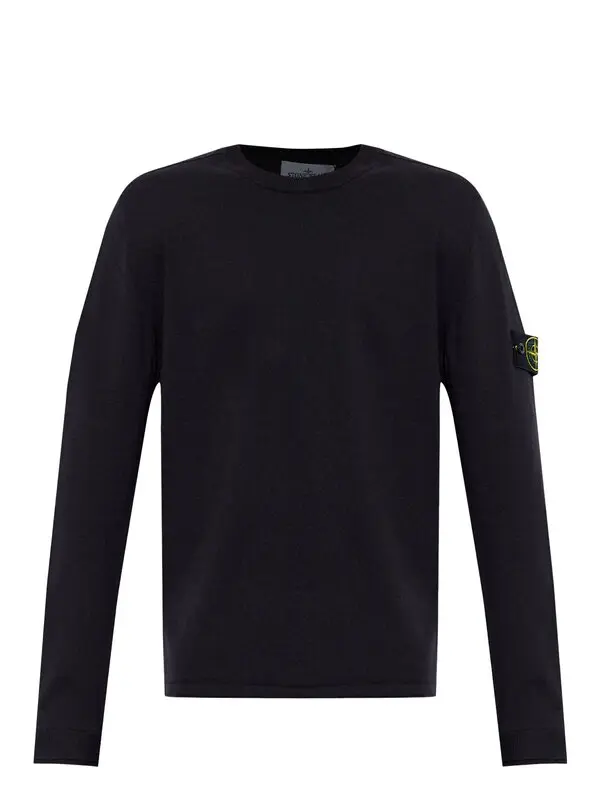 Stone Island Sweater With Logo Patch - Black