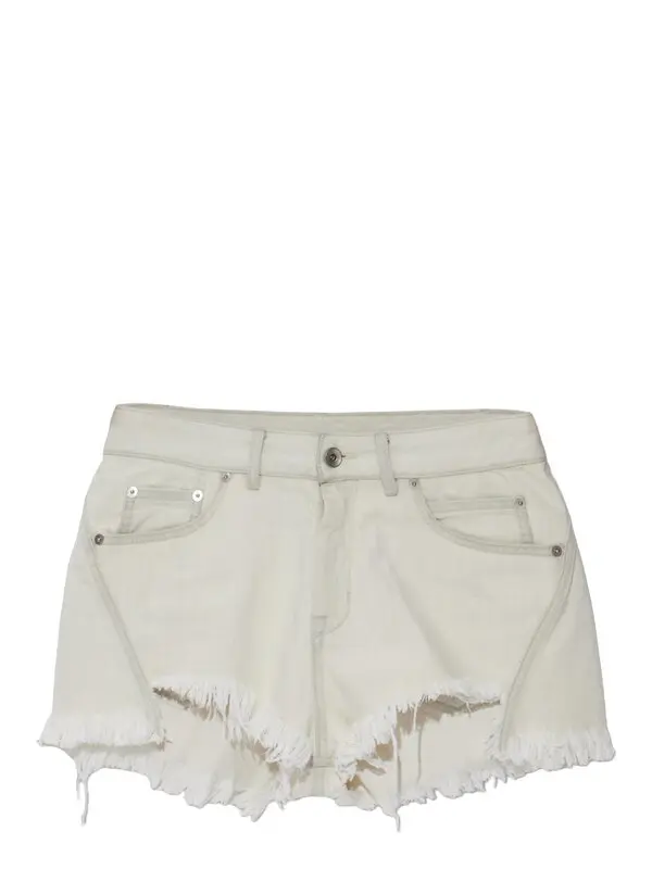 Rick Owens Bias Cutoffs' Denim Shorts - Grey