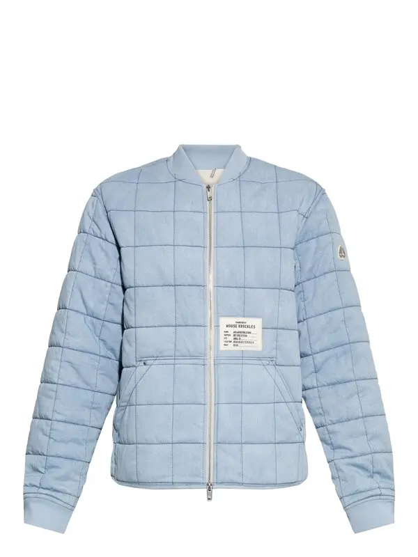 Moose Knuckles Quilted Insulated Bomber Jacket - Blue