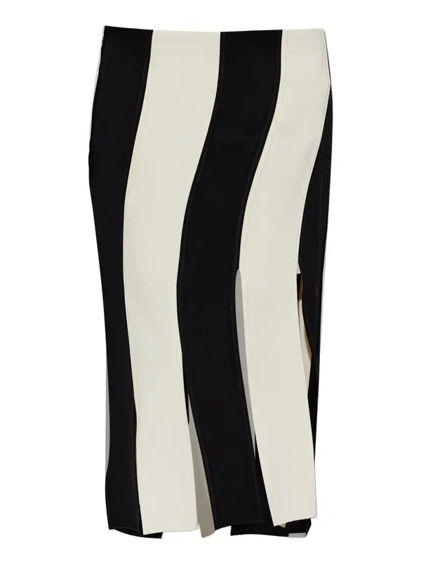 ENTIRE STUDIOS Striped Midi Skirt - Black