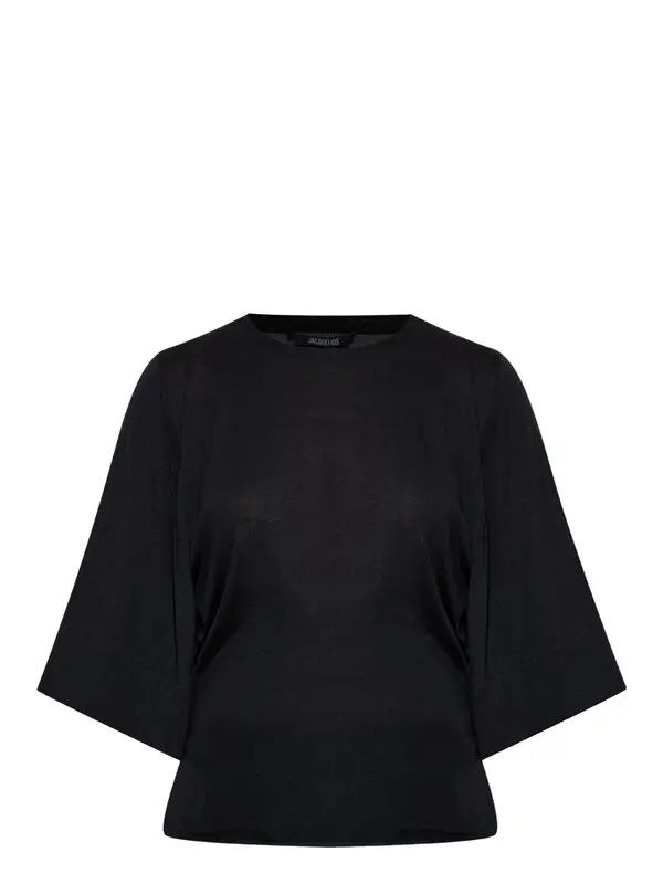 Jacquemus Logo Embroidered Top - Black