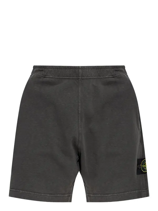 Stone Island Shorts With Logo Patch - Grey