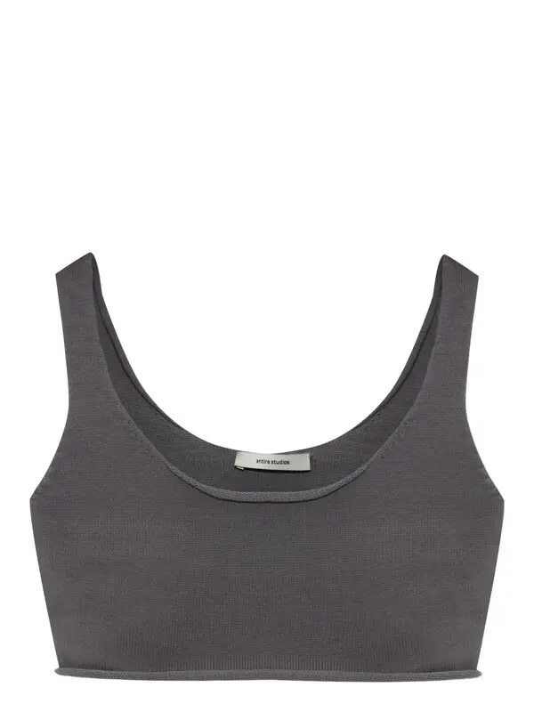 ENTIRE STUDIOS Ribbed Knit Tank Top - Grey