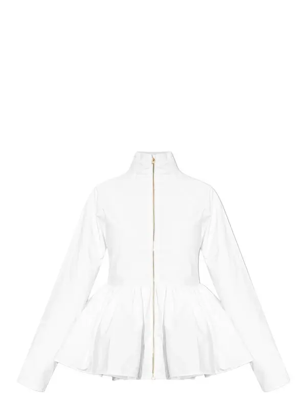 Alaïa Cotton Peplum Jacket - White