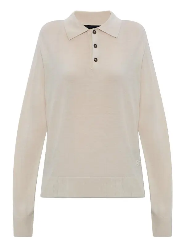 Dsquared2 Wool Long-sleeve Polo - Beige