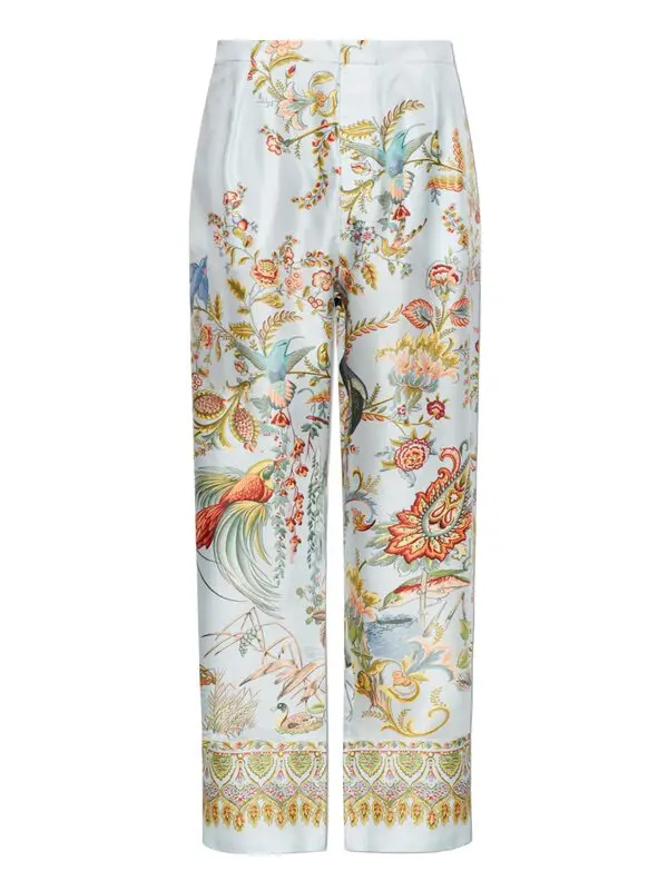 Etro Silk Wide-leg Trousers - Multicolour