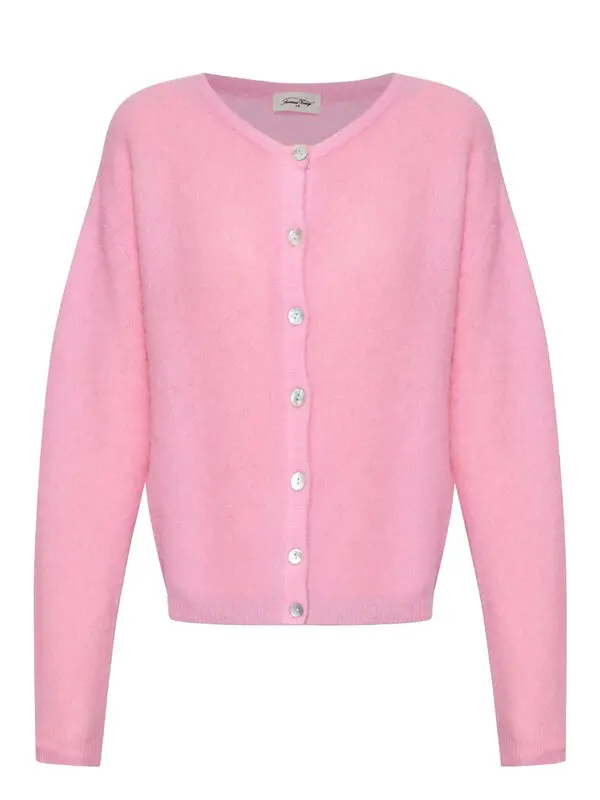 American Vintage Round Neck Cardigan - Pink