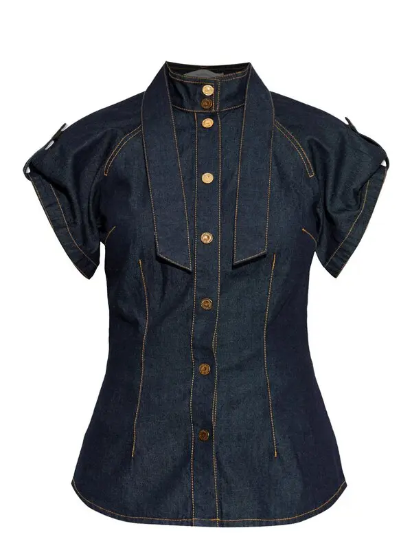 Zimmermann Denim Short-sleeve Shirt - Navy Blue