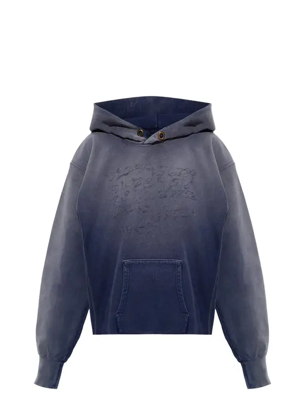 MAISON MARGIELA Embroidered Cotton Sweatshirt - Navy Blue