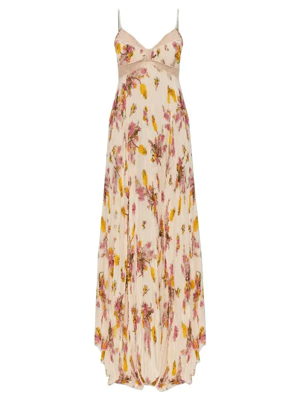 Blumarine Floral Off-shoulder Maxi Dress - Cream
